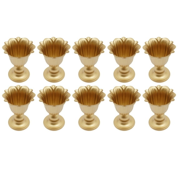 Bright Golden Iron Metal Vases, 10-Pack Free Standing Baking Paint ...