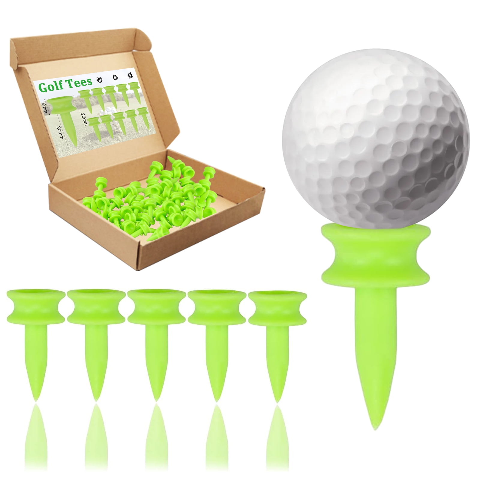 Bright Golf Tees Collection, Step Down Design Ensures Consistent Tee ...