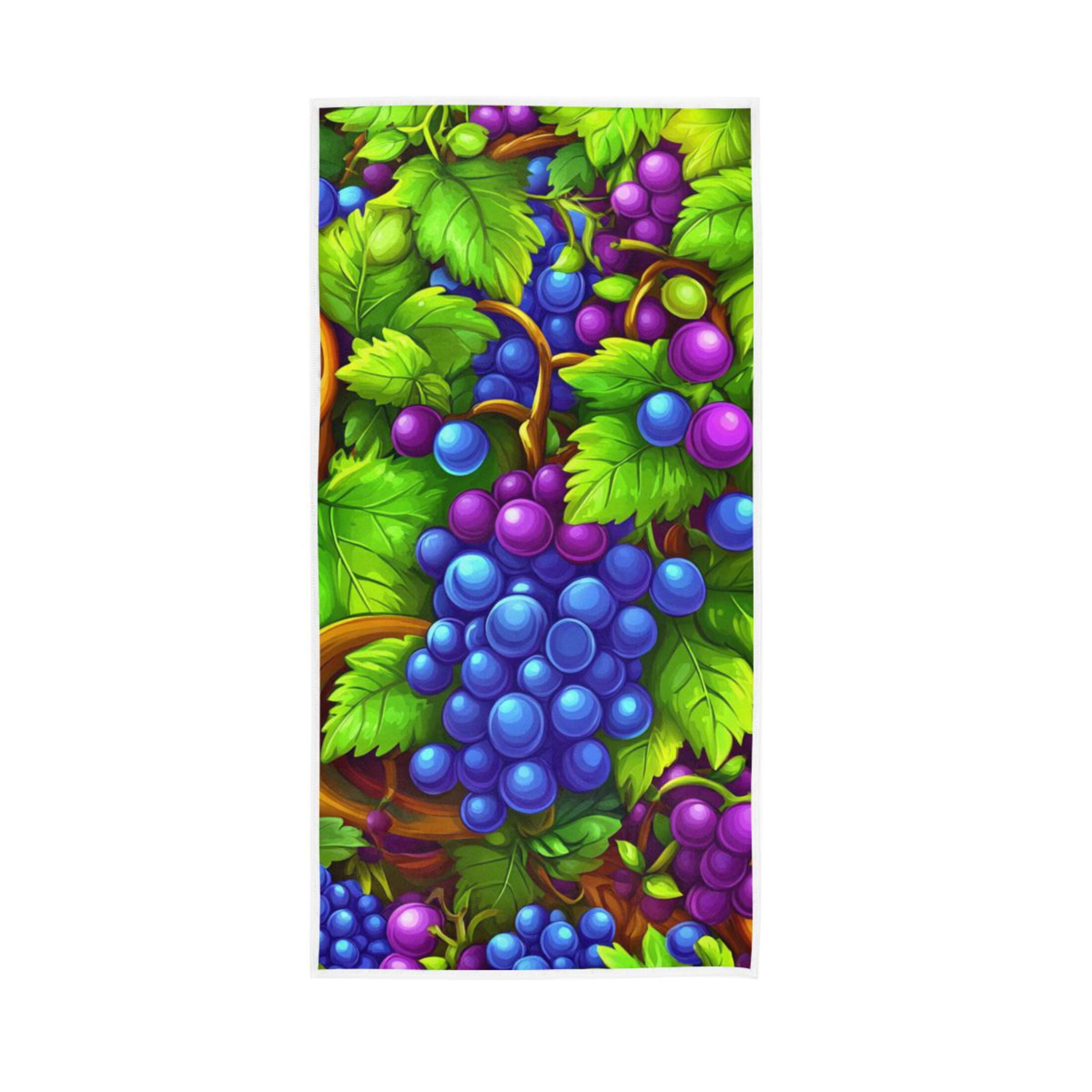 Bright Grapes and Oranges Face Towel Absorbent Hand Towels Bath Sport ...