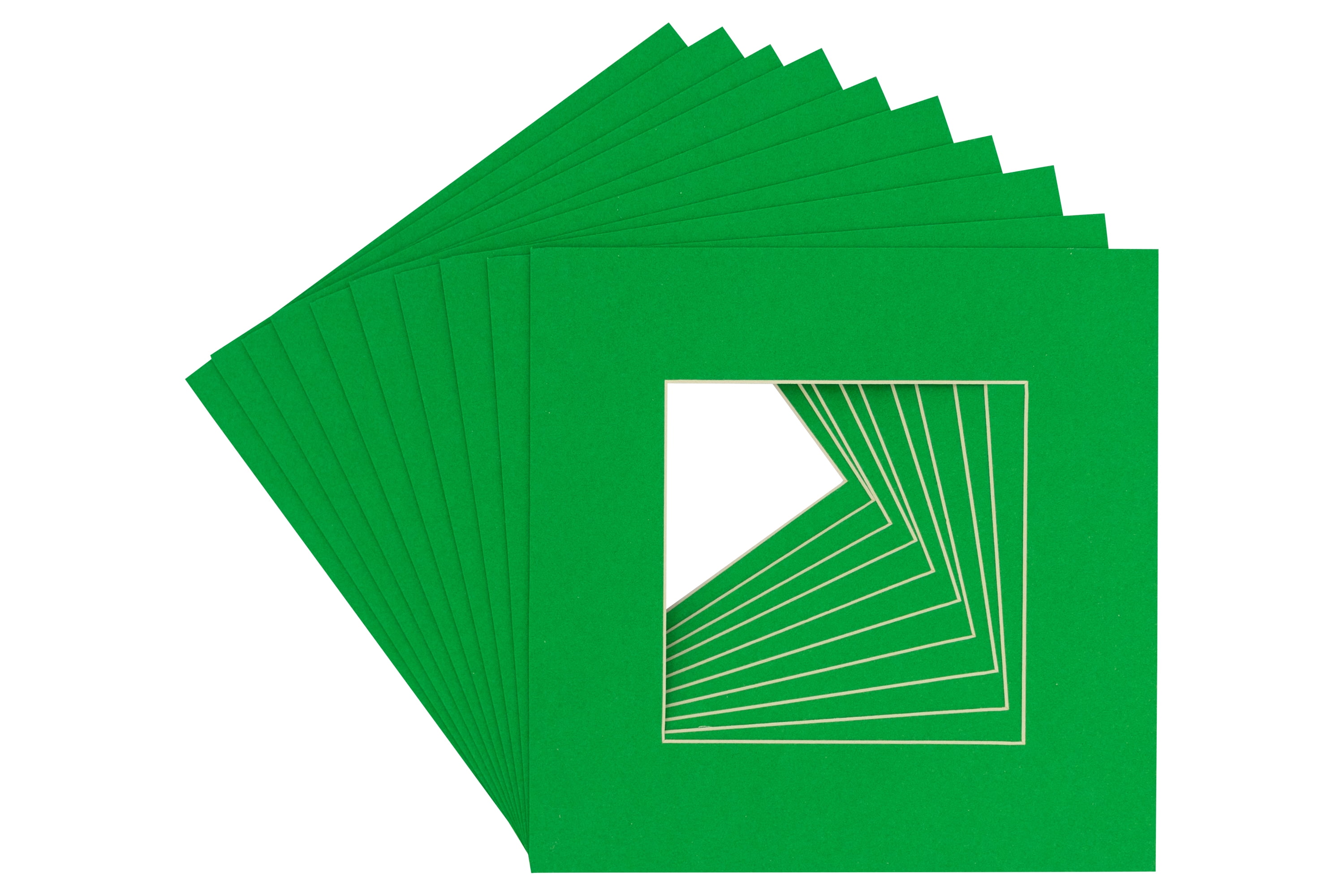 Bright Green Acid Free 7x7 Square Picture Frame Mat with White Core ...