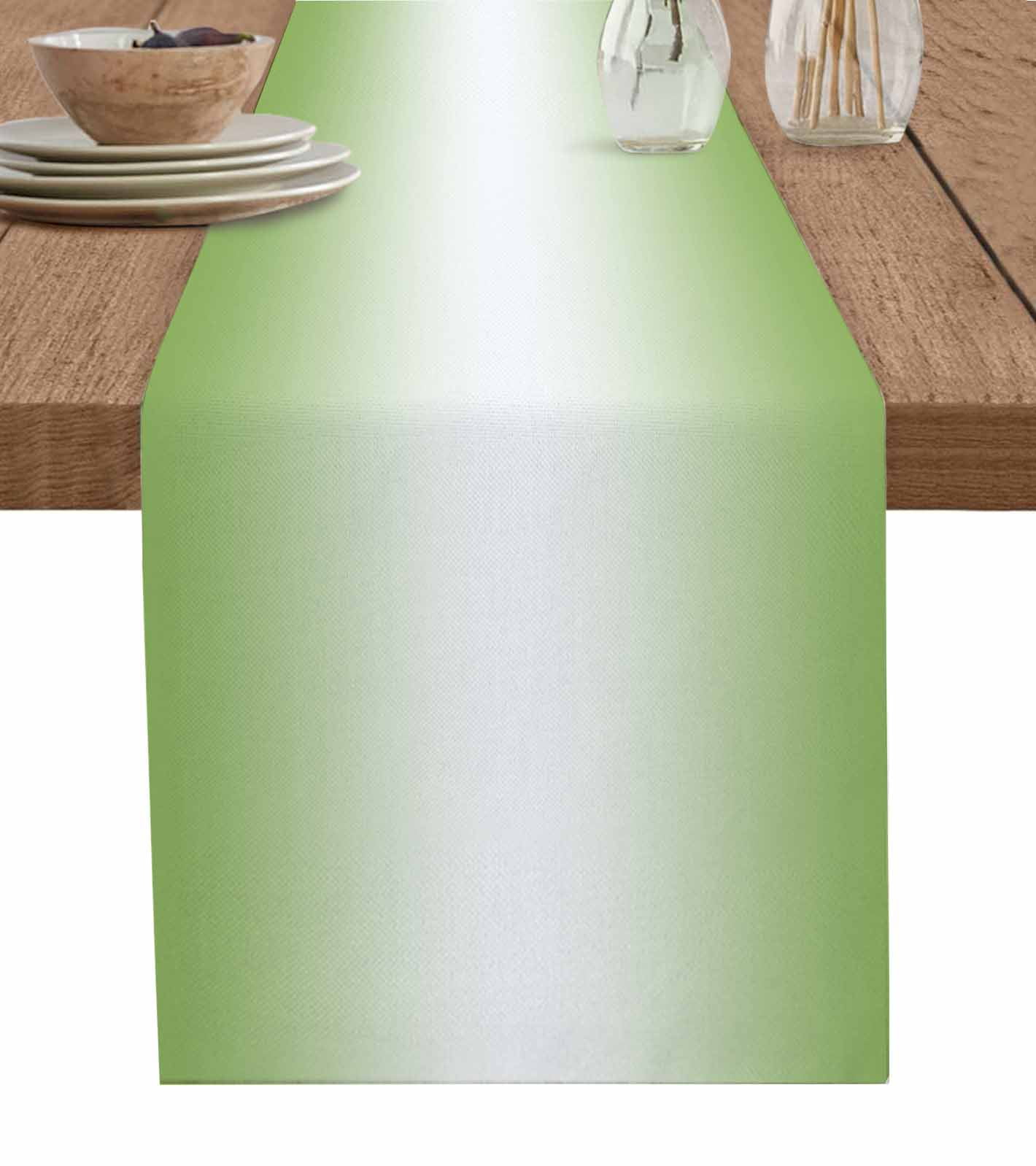 Bright Green And White Gradient Grain Table Runner ration Home r Dinner ...