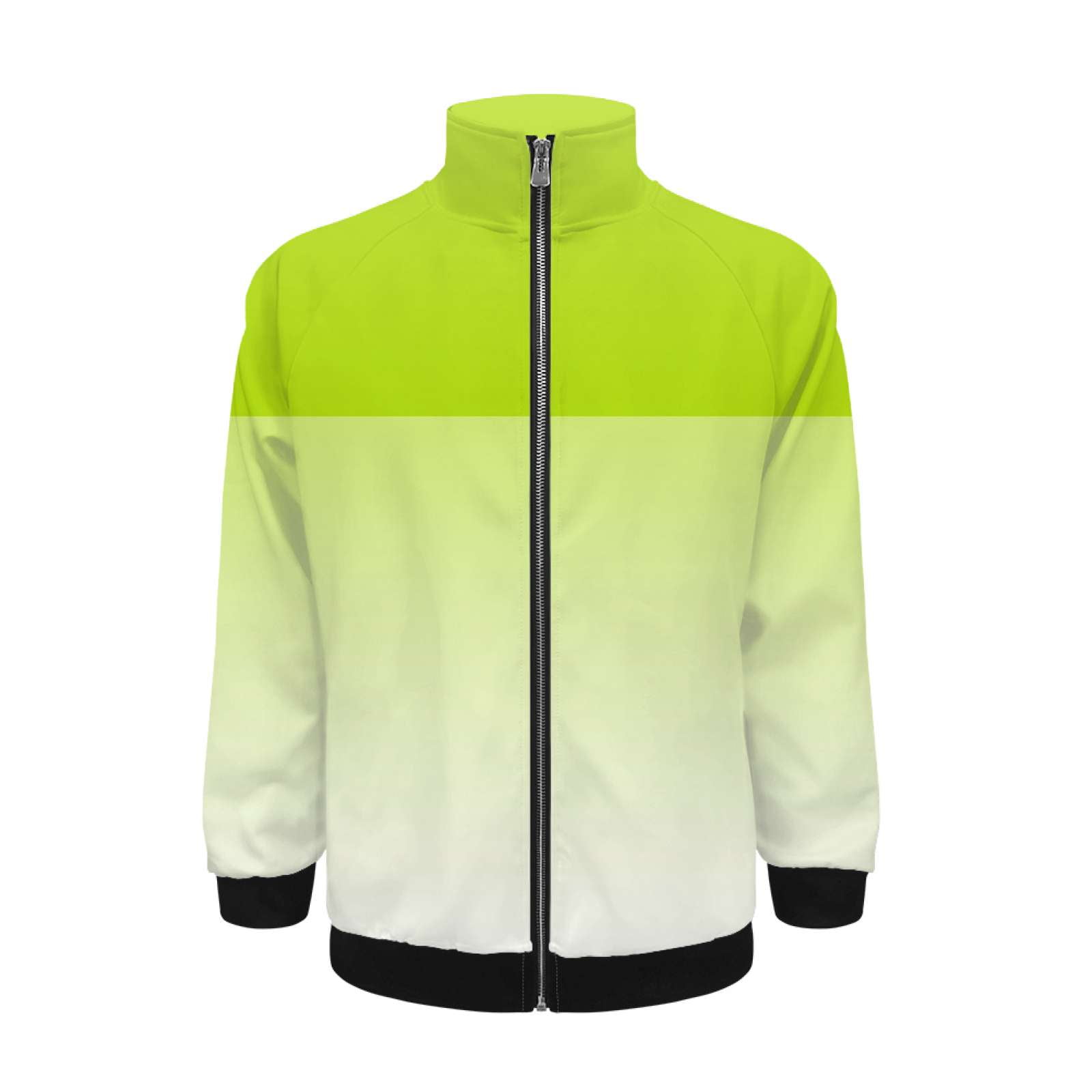 Bright Green And White Gradient Jacket Men's Street Cool Long Sleeves ...