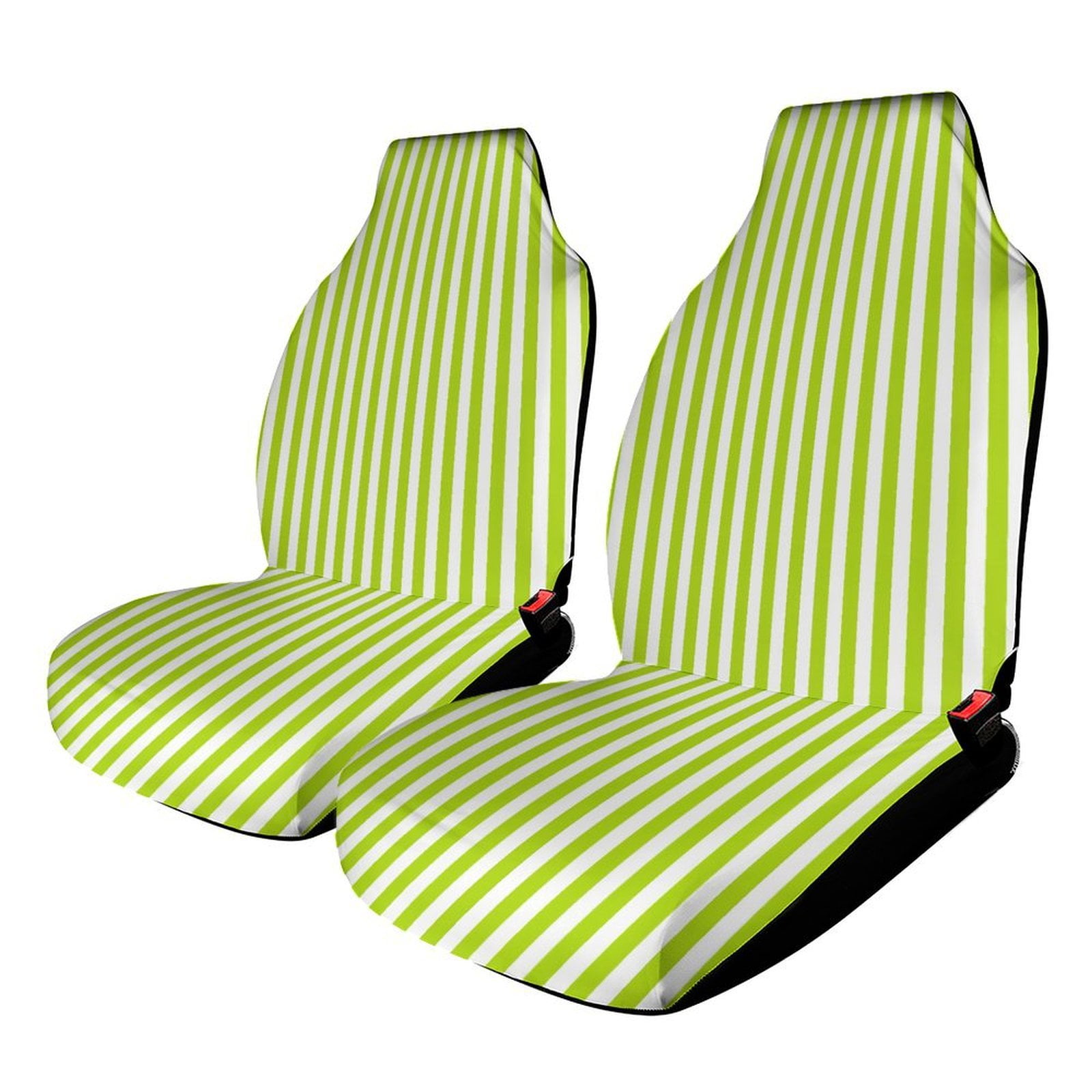 Bright Green And White Vertical Car Seat Covers Front Seats Universal ...