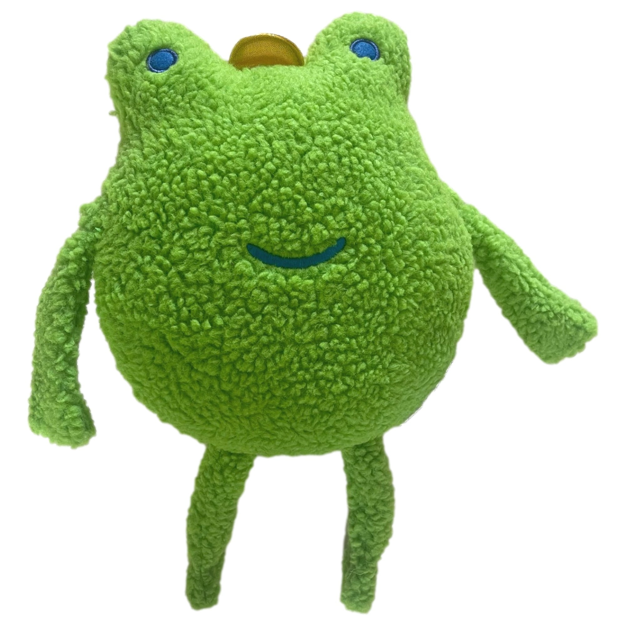Bright Green Fuzzy Plush 17" Frog Prince with Long Legs Stuffed Animal ...