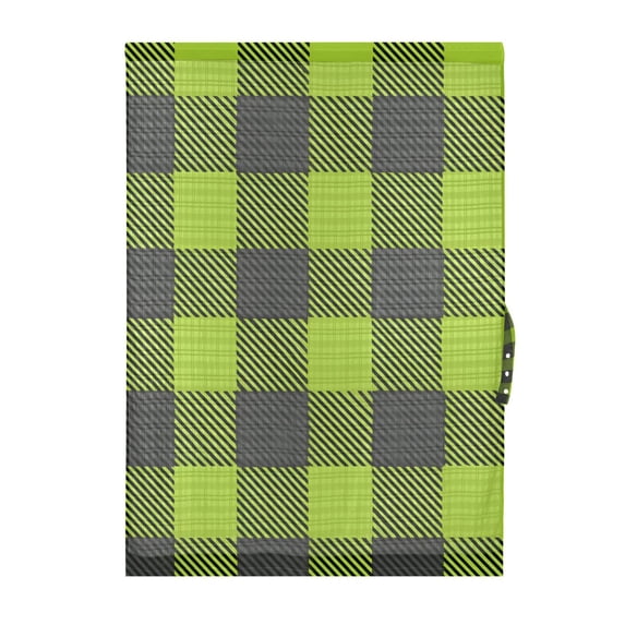 Bright Green Grid Pattern Door Curtain Sheer Privacy Light Filtering ...