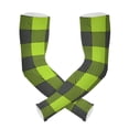 Bright Green Grid Pattern UV Protection Cooling Arm Sleeves ...