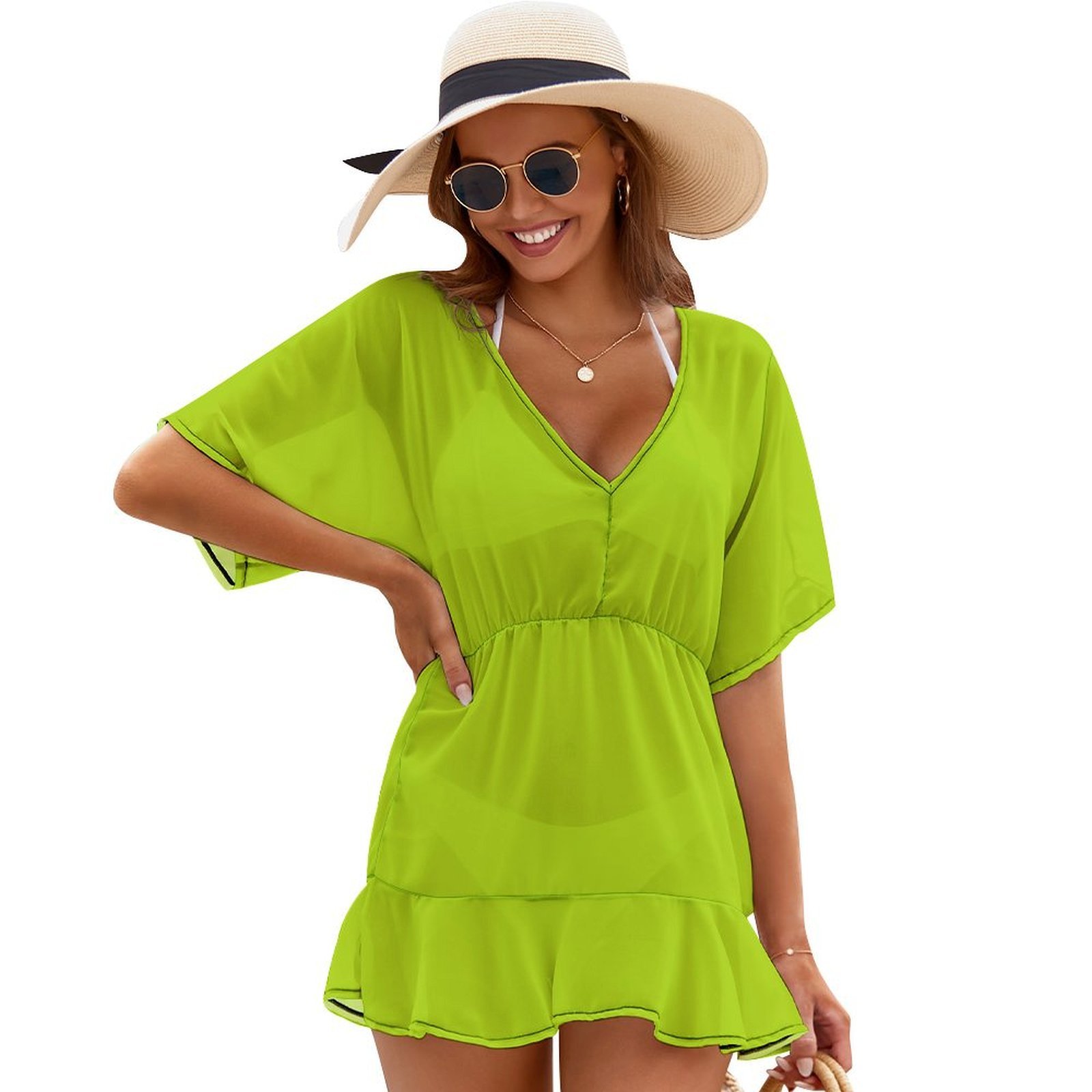 Bright Green Lime Neon Color Women's Luxury Party Dress Evening Dresses ...