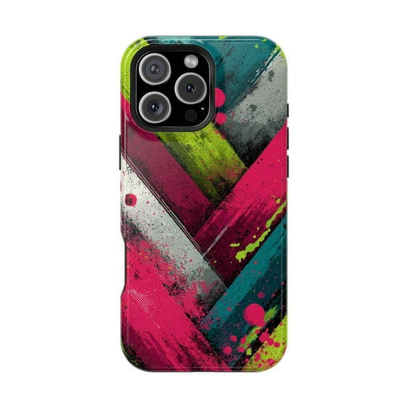 Bright Green & Pink Vector Splatter Art Phone Case for iPhone 11,12,13 ...
