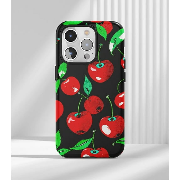 Bright Green Retro Cherries Pop Art Themed Phone Case for iPhone 11 to ...