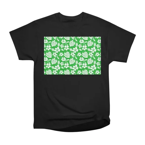 Bright Green White Hibiscus Aloha Hawaiian Flower Blooms and Tropical ...