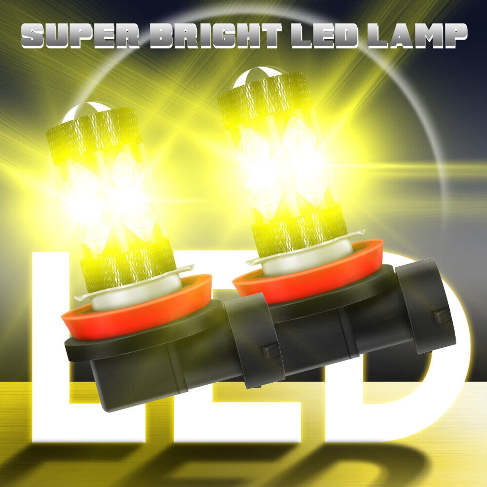 Bright H8 H11 H16 LED Fog Driving Light Bulbs 3000K Gold yellow High ...