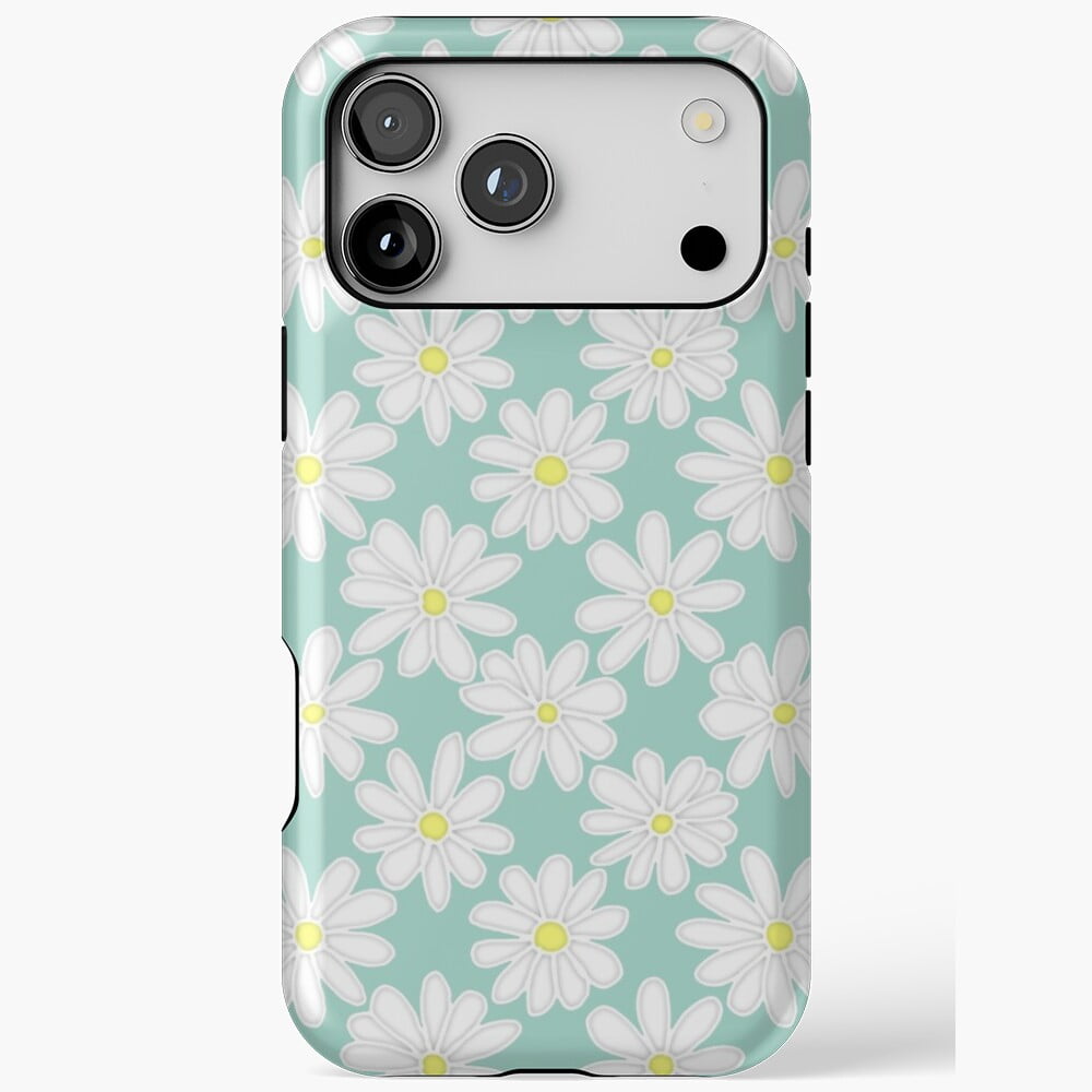 Bright Happy Daisies On Mint Cover iPhone Case 11 to 17 Pro Max ...