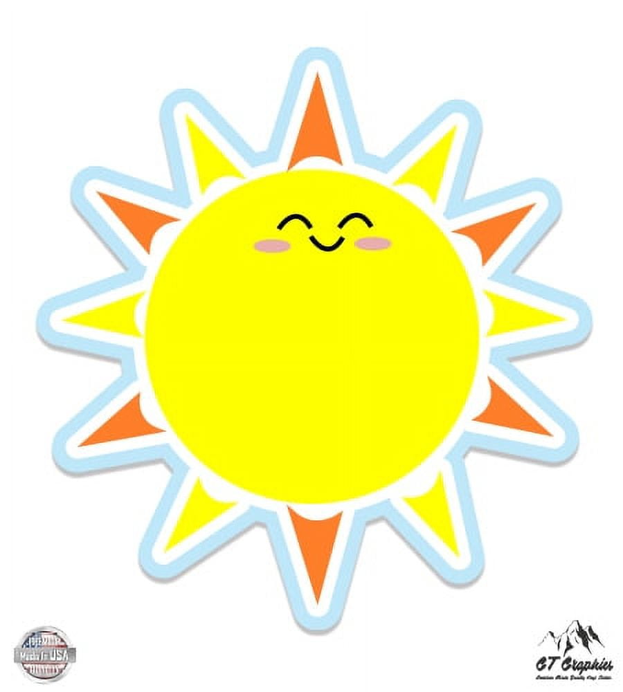 Bright Happy Sun - 12" Vinyl Sticker Waterproof Decal - Walmart.com