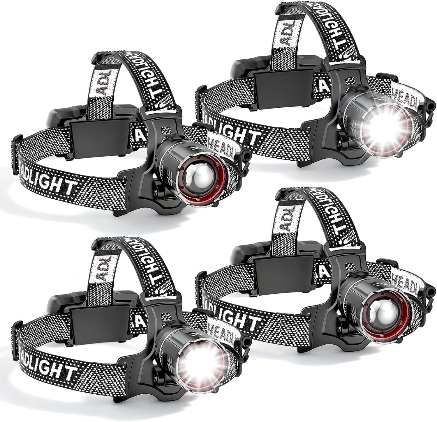 Bright Headlamp 4 , High Lumen Lamp with Motion Sensor, 5 Modes, IPX5 ...