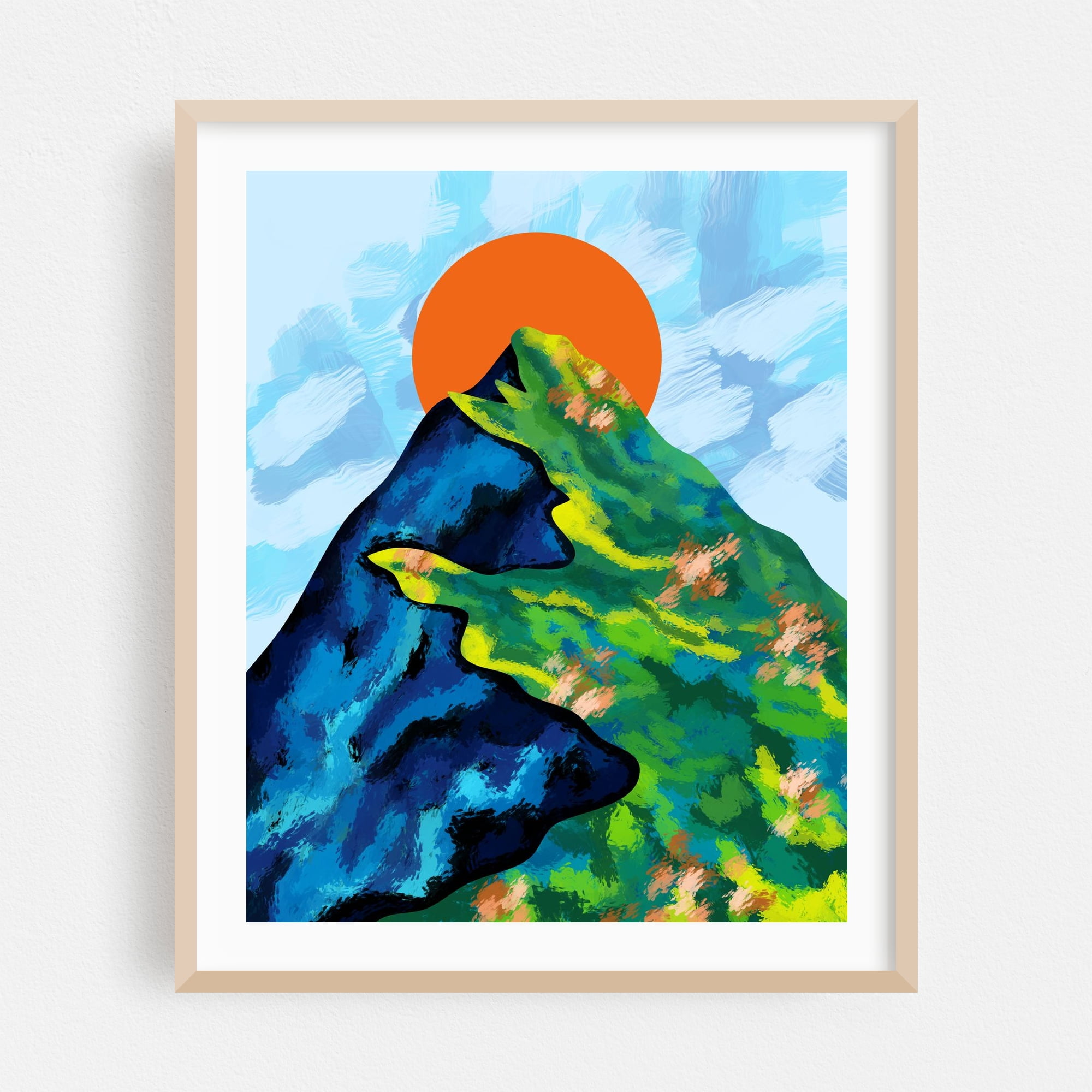 Bright Horizon - India Illustration Abstract Mountain Nature Landscape ...