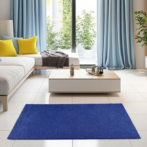Bright House Solid Color Area Rugs Neon Blue - 4' Square, Indoor, Stain ...
