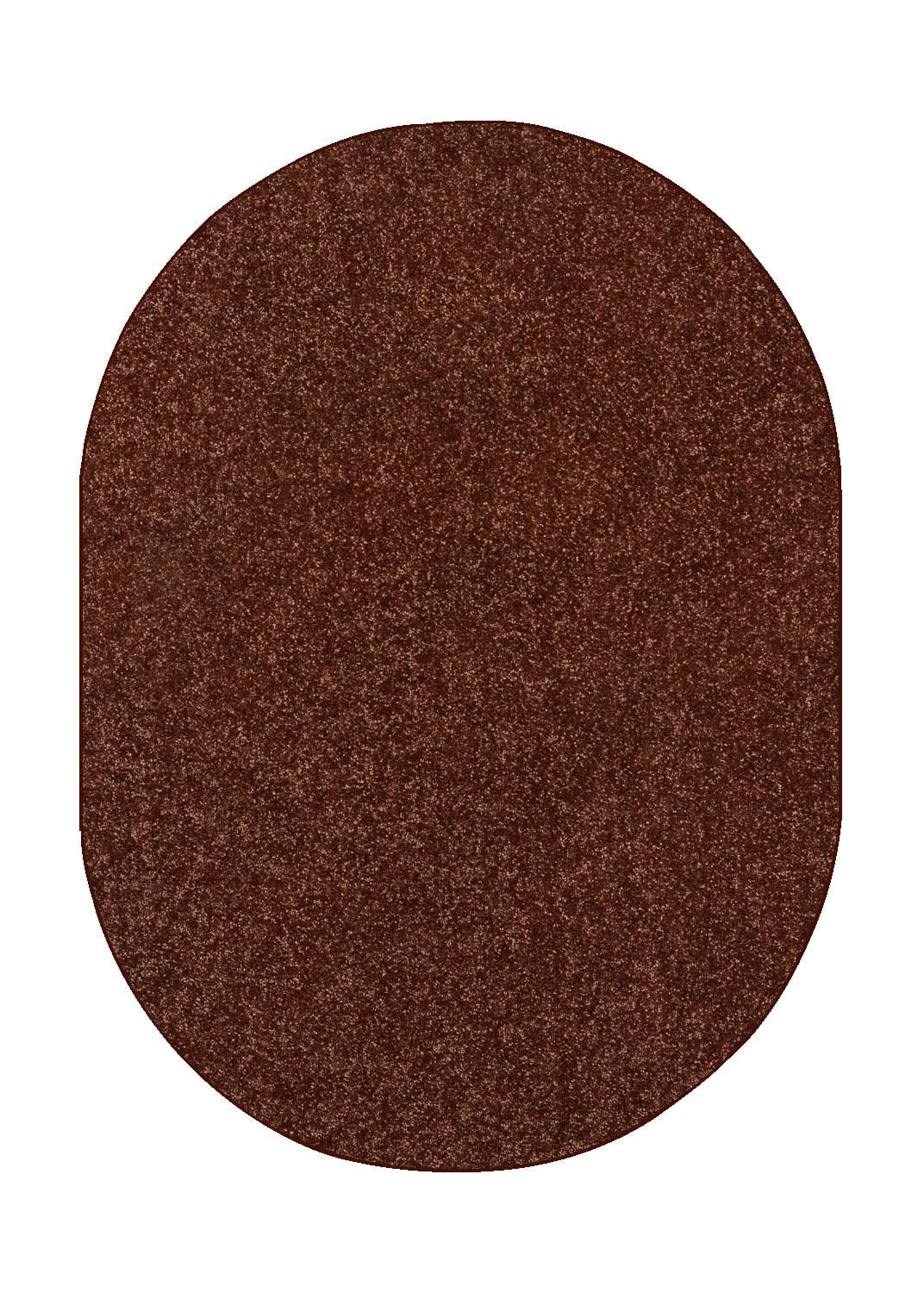 Bright House Solid Color Oval Shape Area Rugs Chocolate - 5' x 7' Oval ...