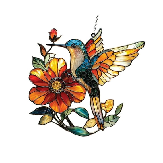 Bright Hummingbird Sun Catcher Window Colorful Acrylic Creating ...