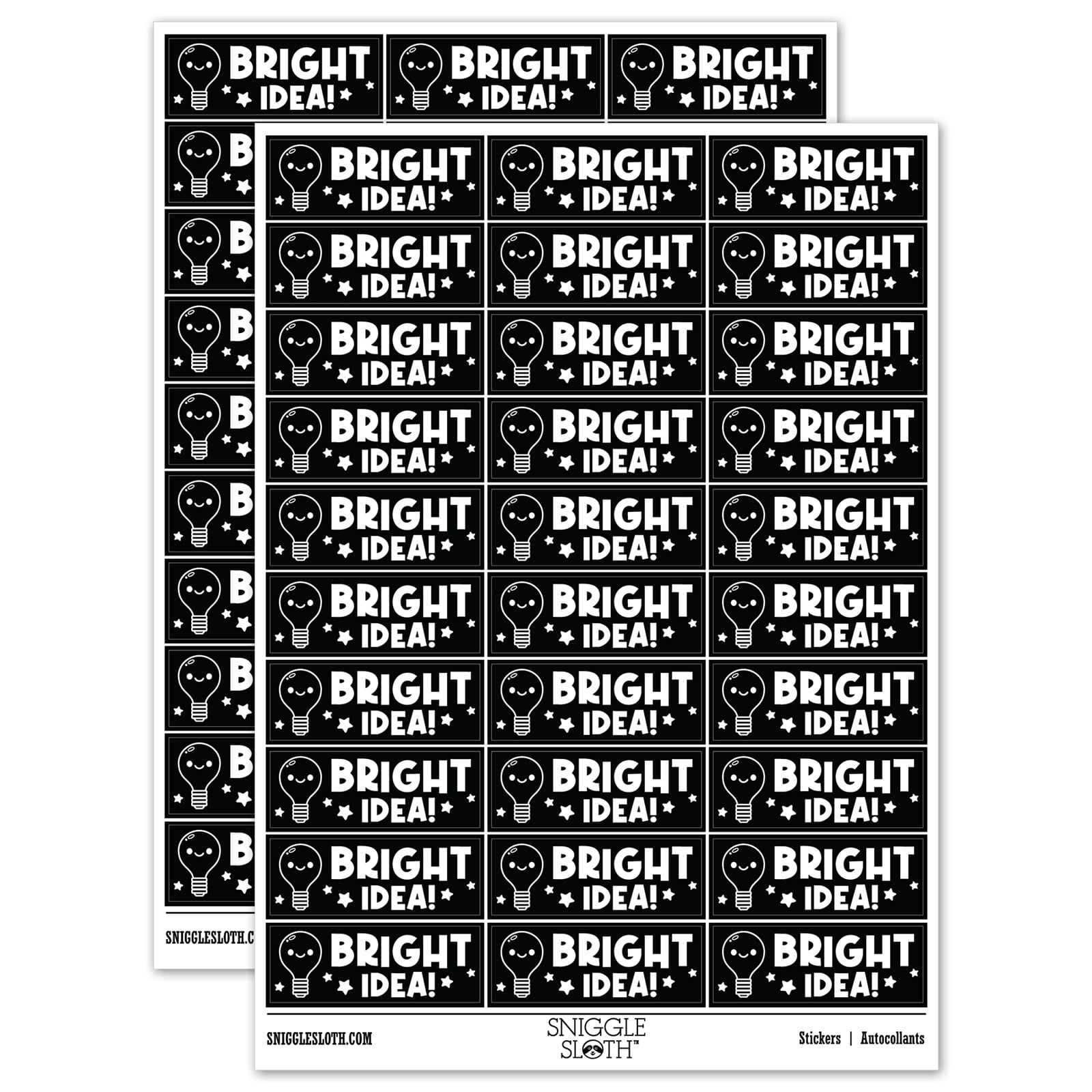 Bright Idea Light Bulb Teacher Student School Sticker Set - Black ...