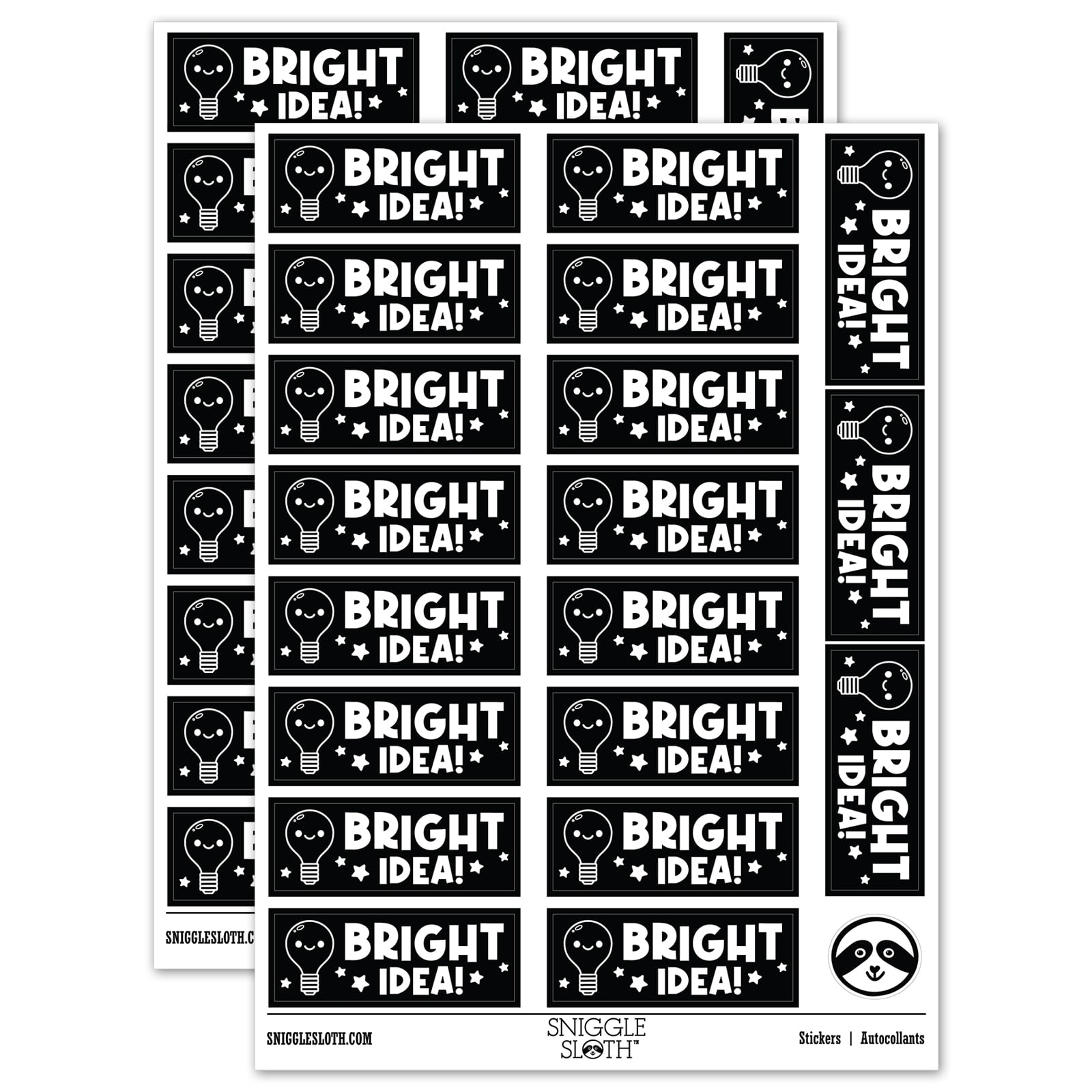 Bright Idea Light Bulb Teacher Student School Sticker Set - Black ...