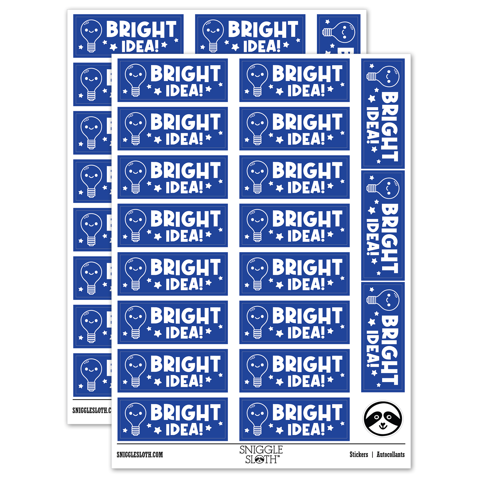 Bright Idea Light Bulb Teacher Student School Sticker Set - Dark Blue ...