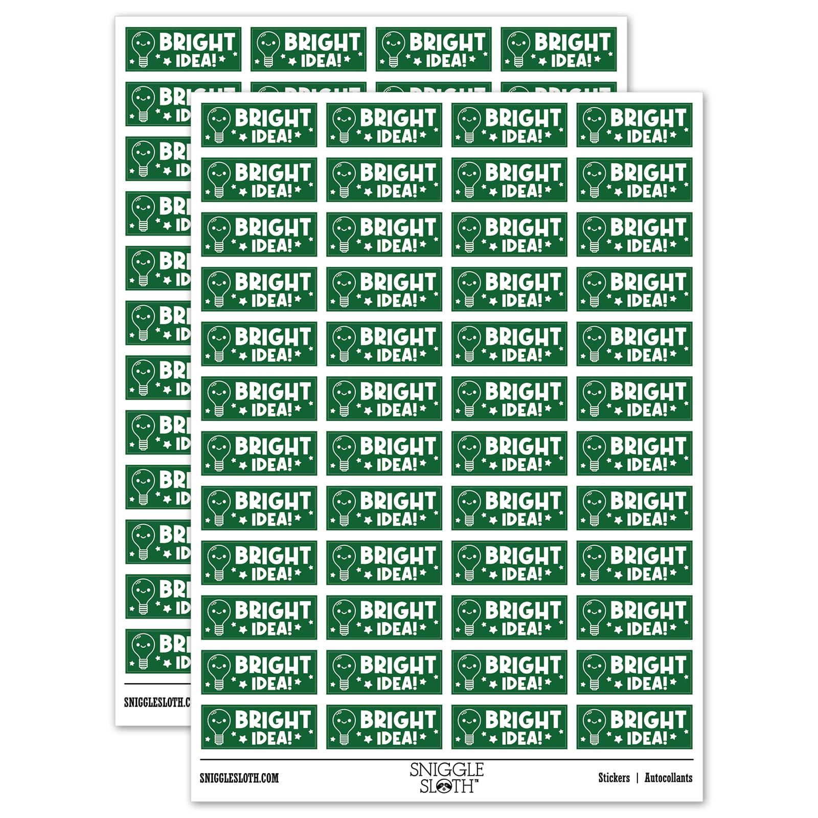 Bright Idea Light Bulb Teacher Student School Sticker Set - Dark Green ...