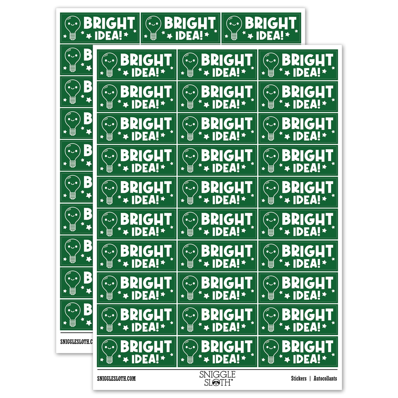 Bright Idea Light Bulb Teacher Student School Sticker Set - Dark Green ...