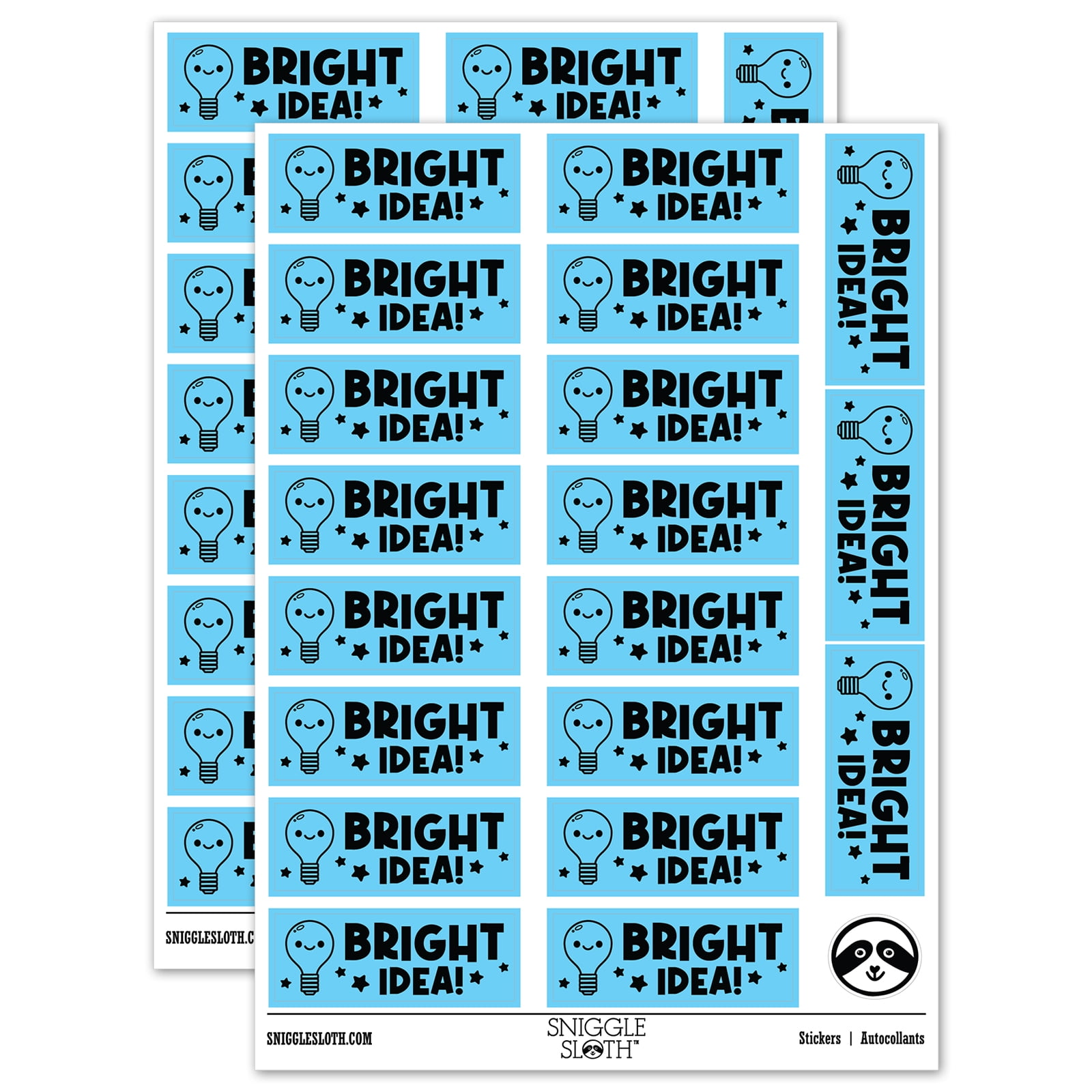 Bright Idea Light Bulb Teacher Student School Sticker Set - Light Blue ...