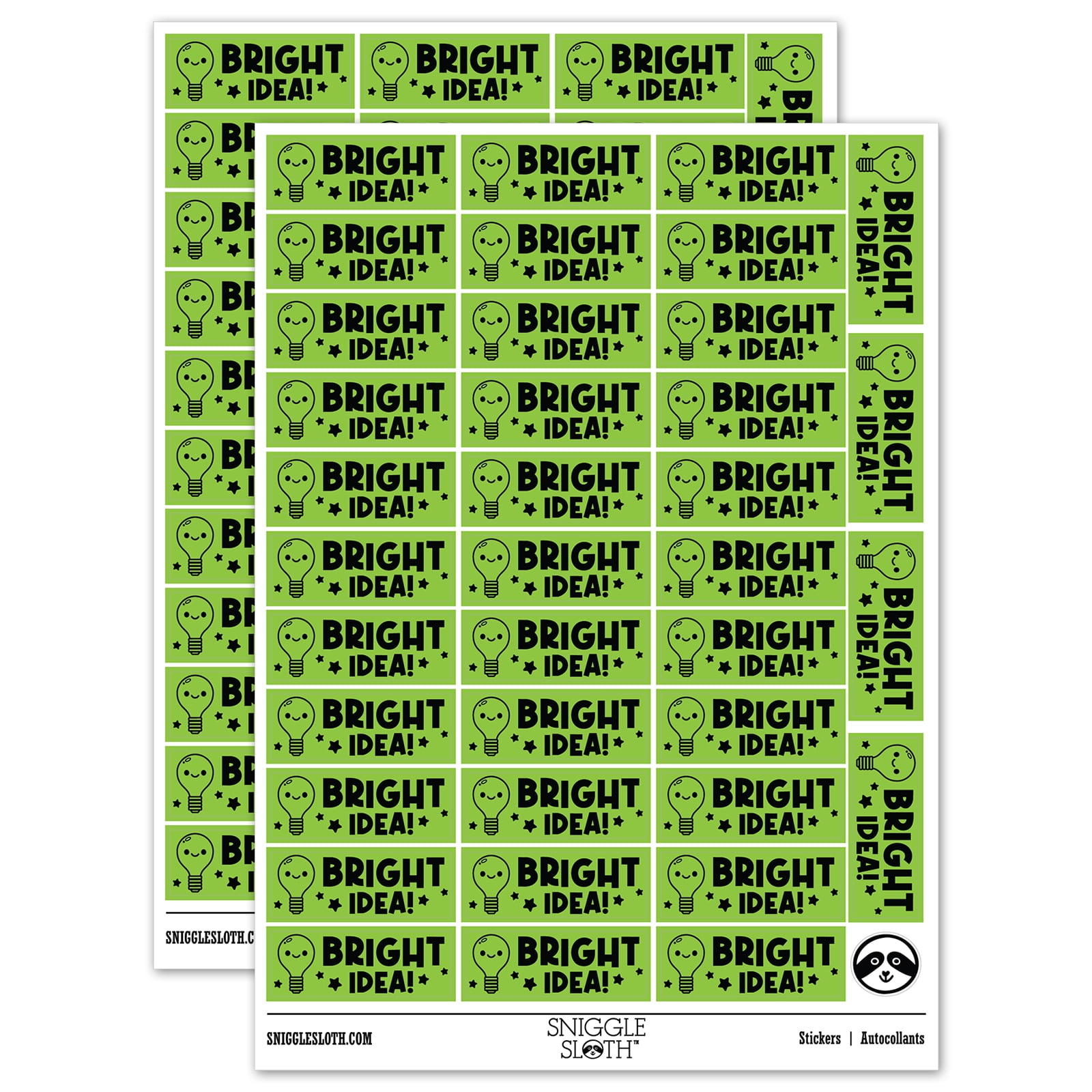 Bright Idea Light Bulb Teacher Student School Sticker Set - Light Green ...