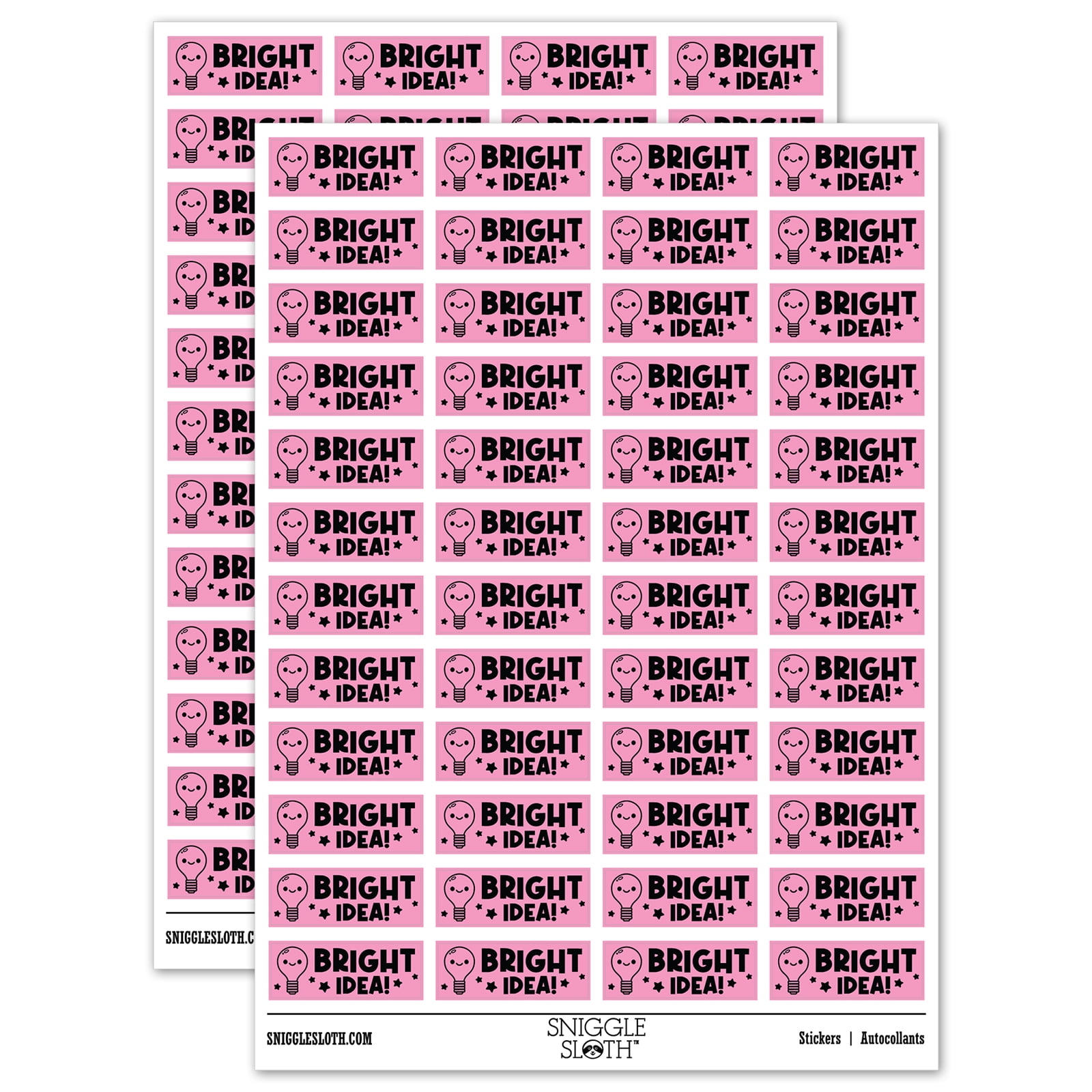 Bright Idea Light Bulb Teacher Student School Sticker Set - Light Pink ...