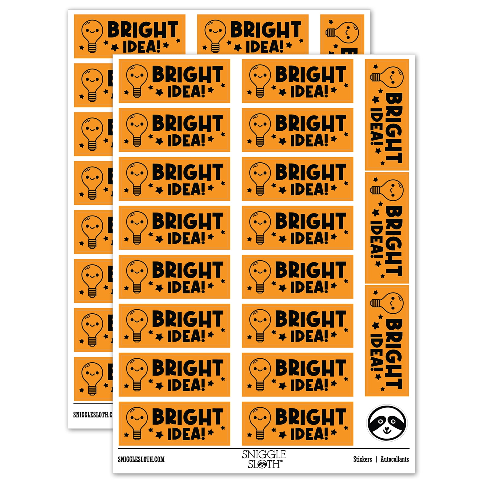 Bright Idea Light Bulb Teacher Student School Sticker Set - Orange ...