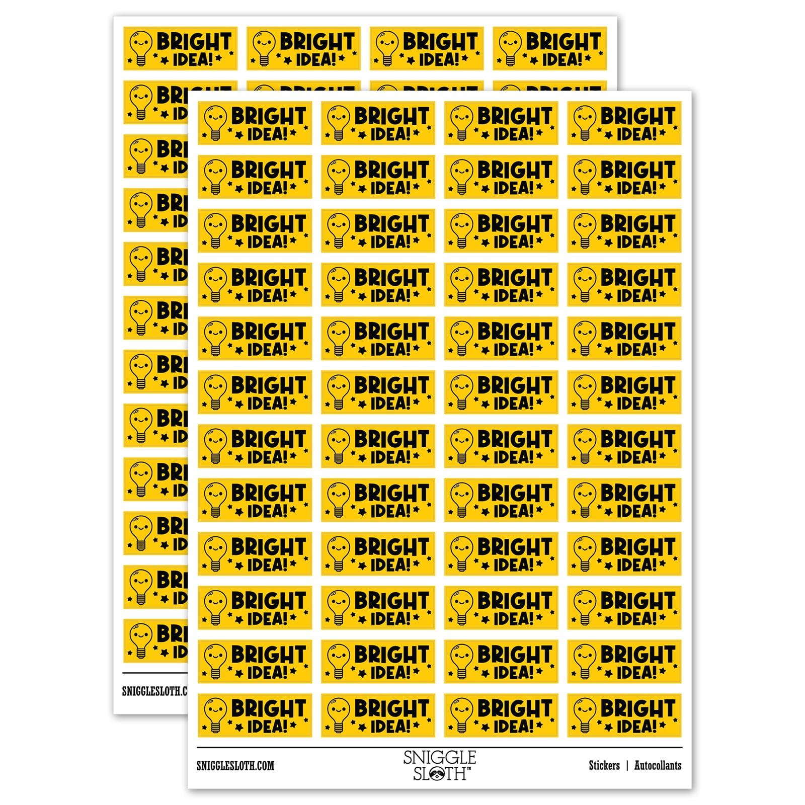 Bright Idea Light Bulb Teacher Student School Sticker Set - Yellow ...