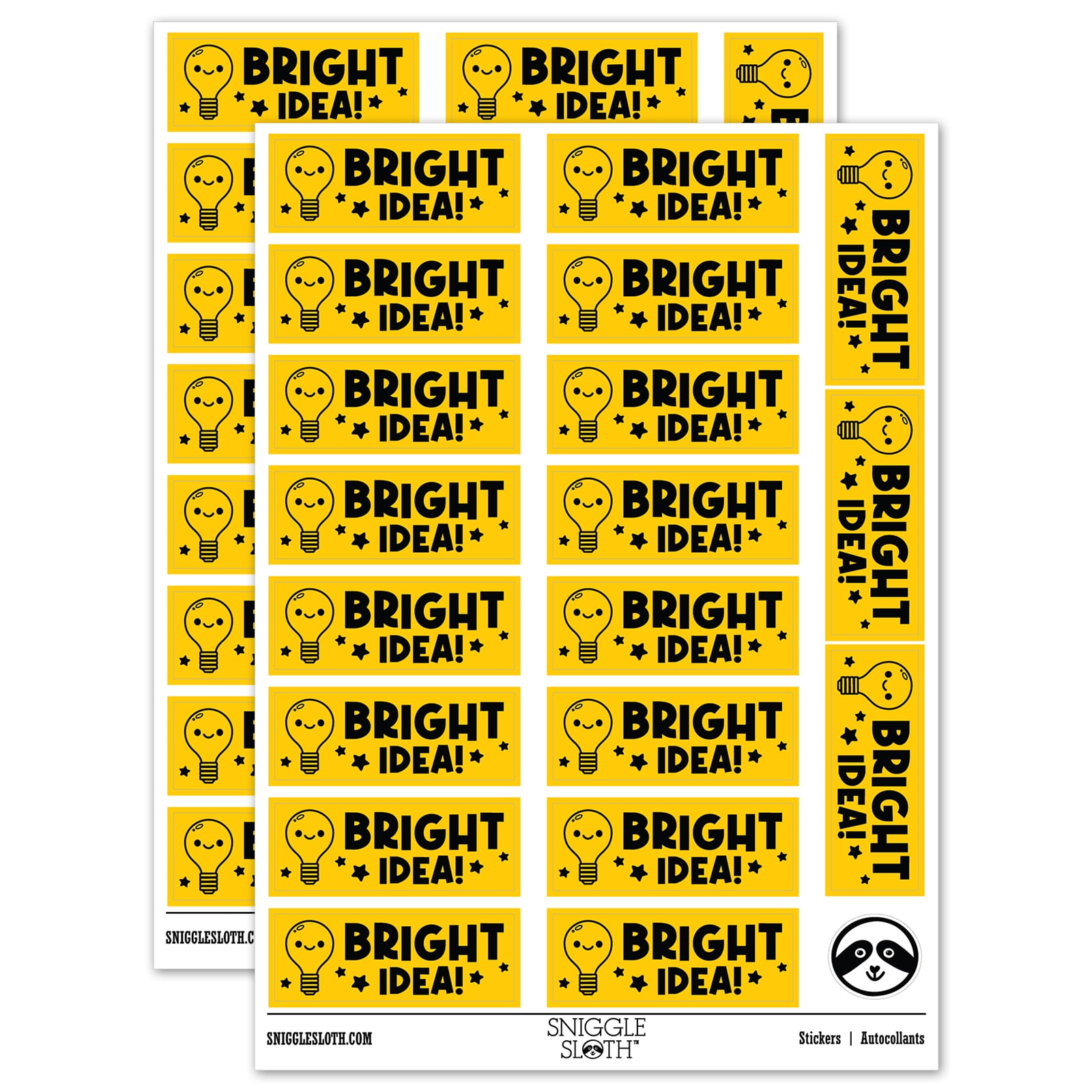 Bright Idea Light Bulb Teacher Student School Sticker Set - Yellow ...