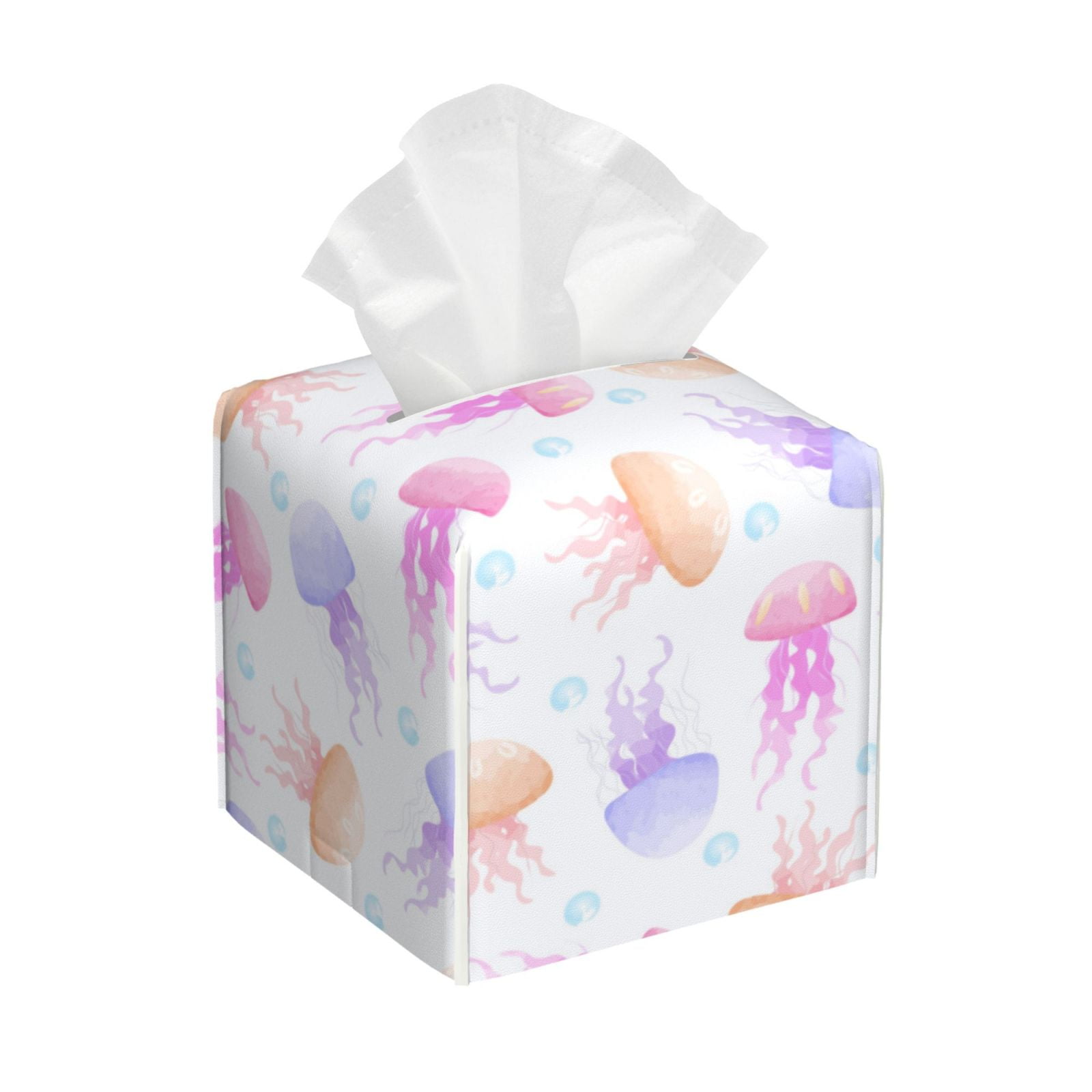 Bright Jellyfish Print Tissue Box Cover, Tissue Box Holder, Square ...
