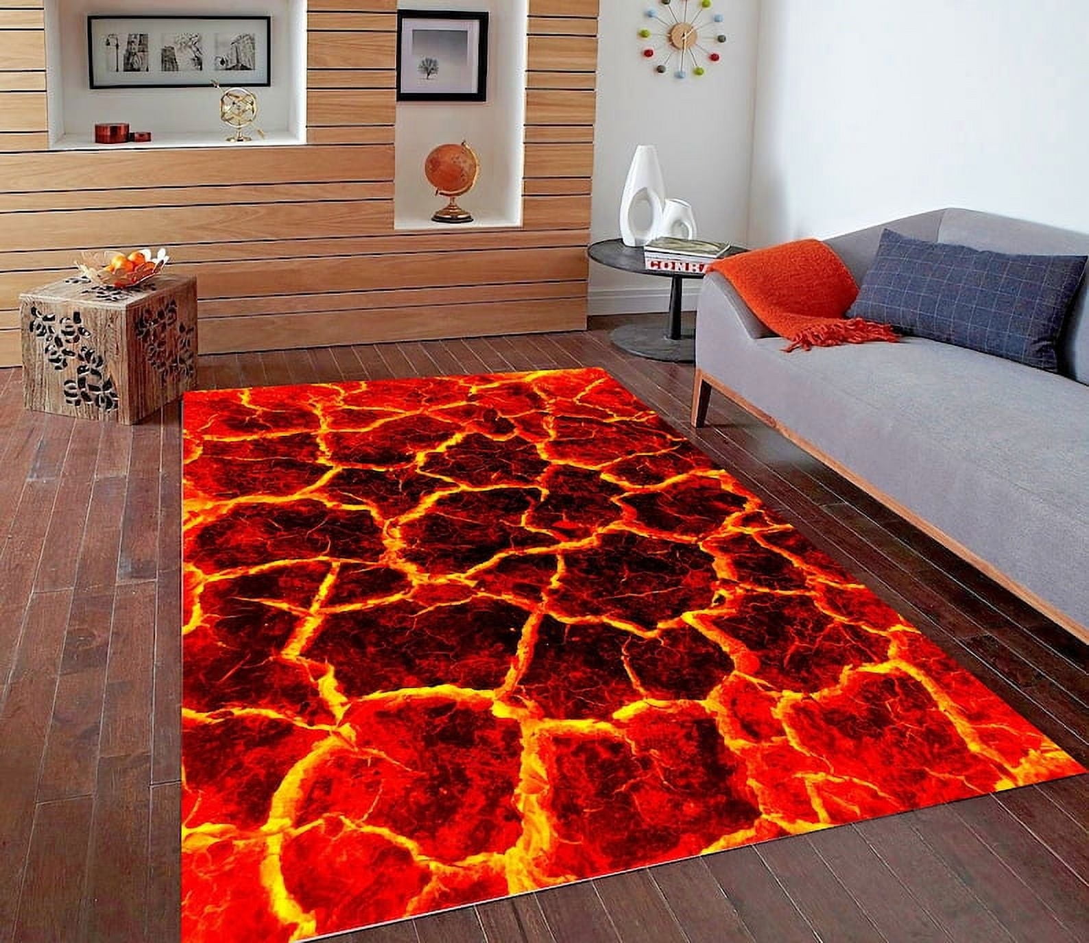 Lava Area Rug, Lava Look Rug 3x5ft Washable Non-Slip - Walmart.com