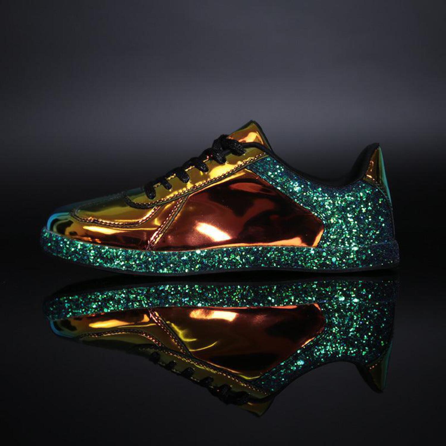 Bright Leather Mirror Illusion Color Plus Size Women's Shoes - Walmart.com