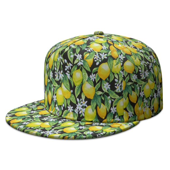 Bright Lemon Snapback Hat - Full Panel Flat Bill Cap for Streetwear ...