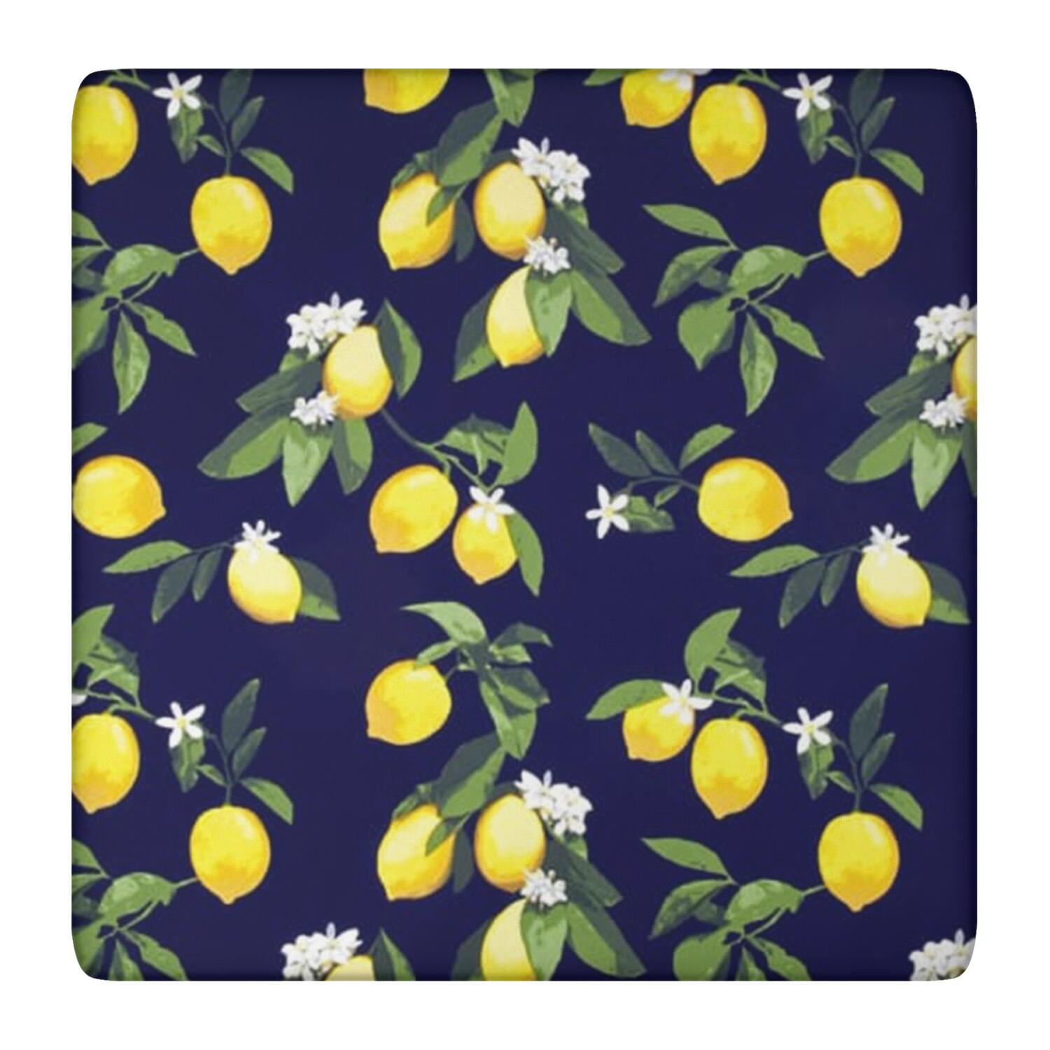 Bright Lemon Tablecloth Floral Yellow Fruit Print Cute Summer Style fo ...