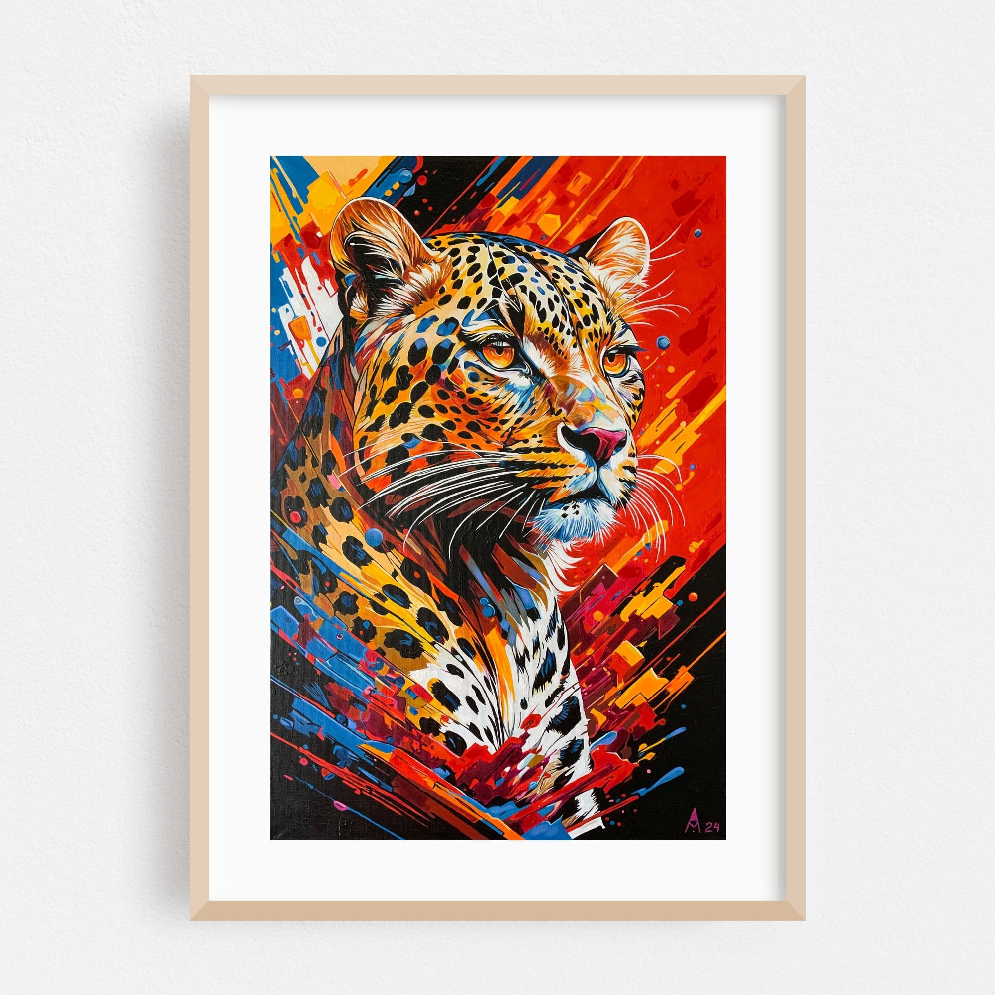 Bright Leopard - Painting Wildlife Animal Modern Art Abstract Pop Art ...