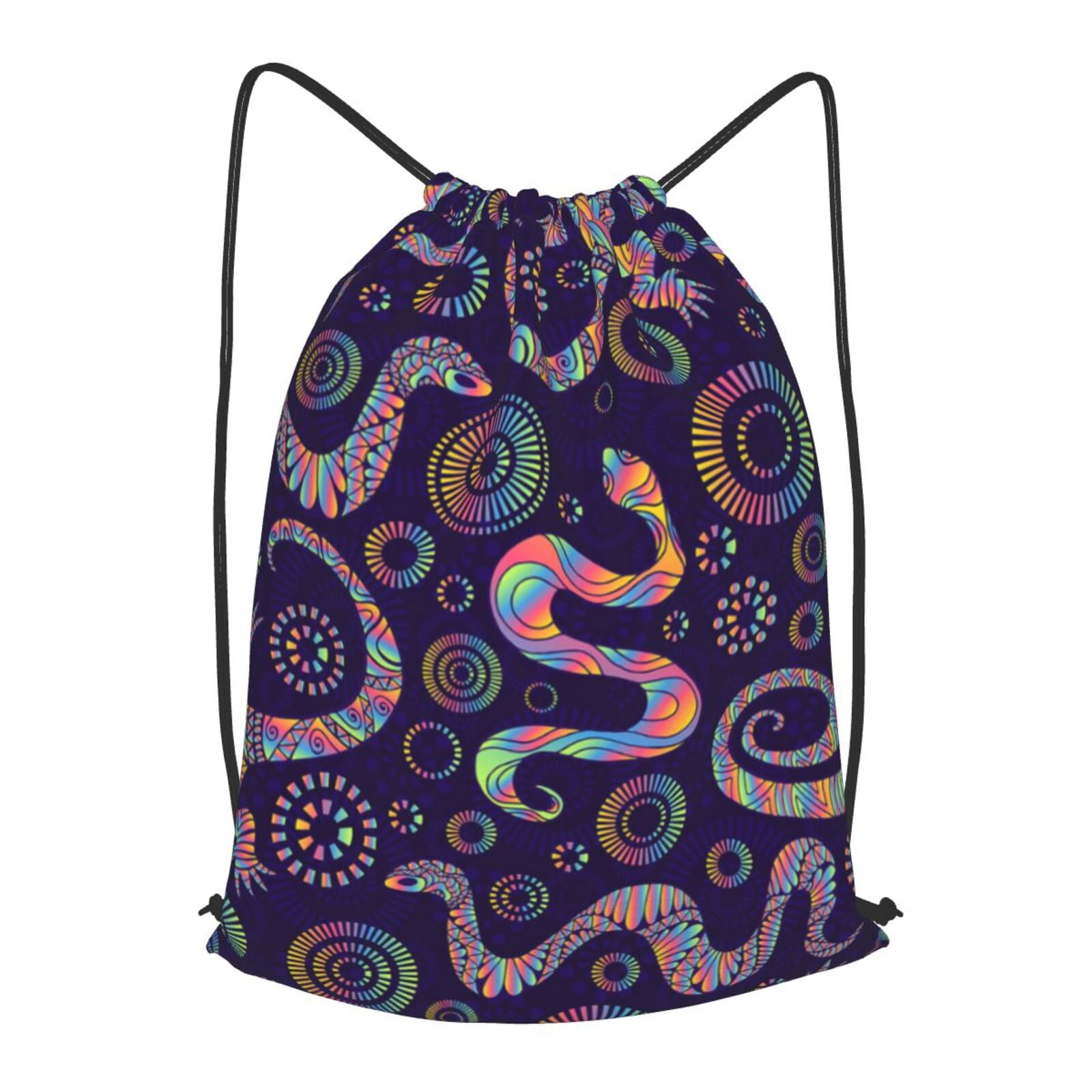 Bright Lizards And Snakes Drawstring Backpack Gym String Bag Sports ...