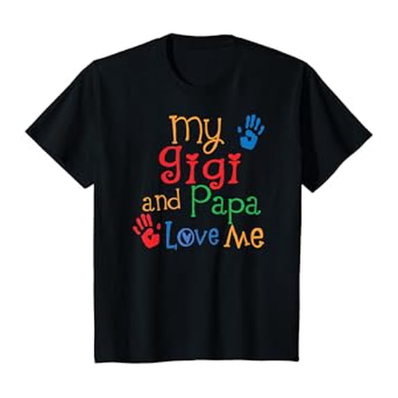 Bright Loving 'My Gigi and Papa Love Me' Handprint Design T-Shirt ...