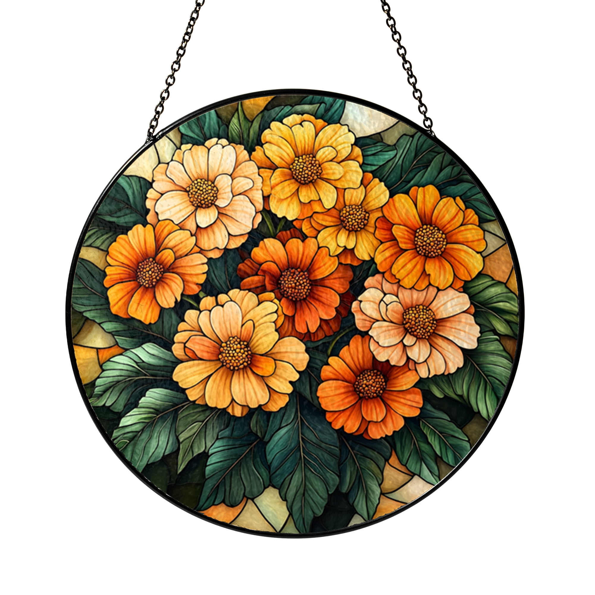 Bright Marigold Window Hanging, Stained Glass Suncatcher, Garden ...
