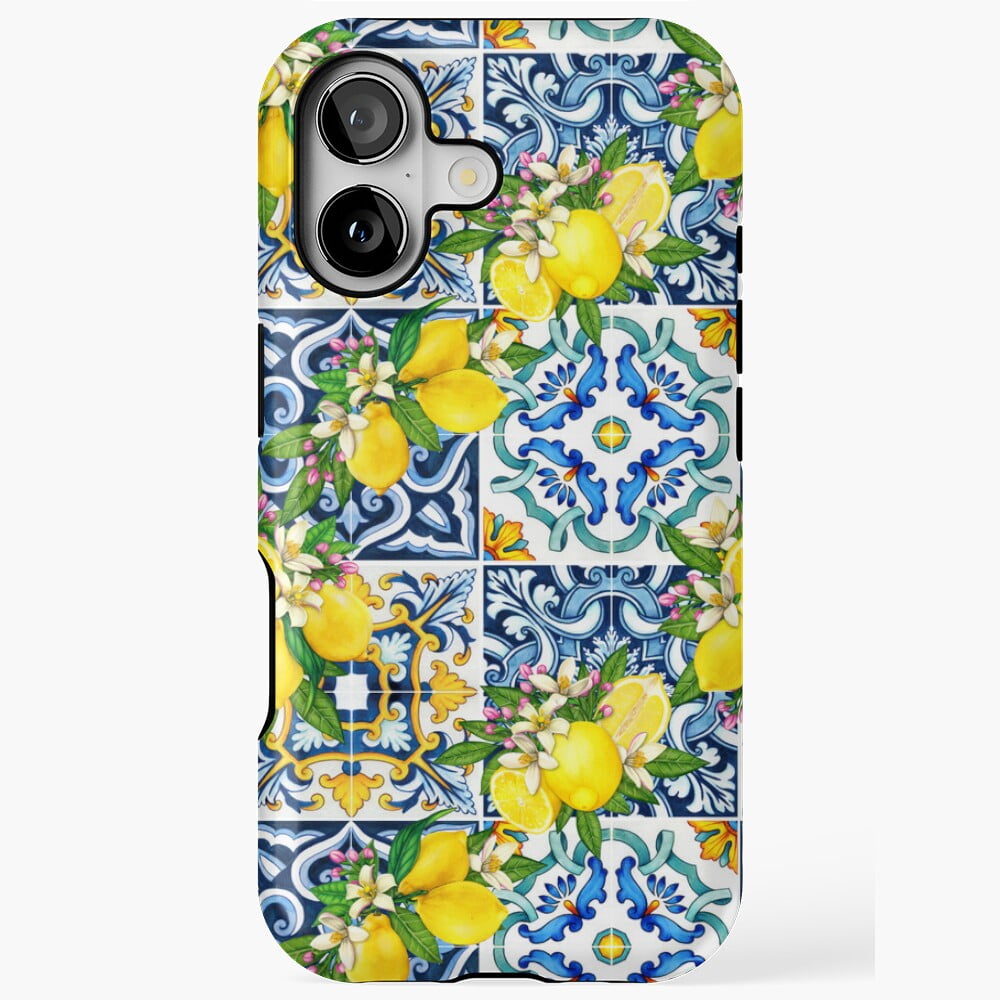 Bright Mediterranean Sicilian Tiles Phone Cover for iPhone 11 12 13 14 ...