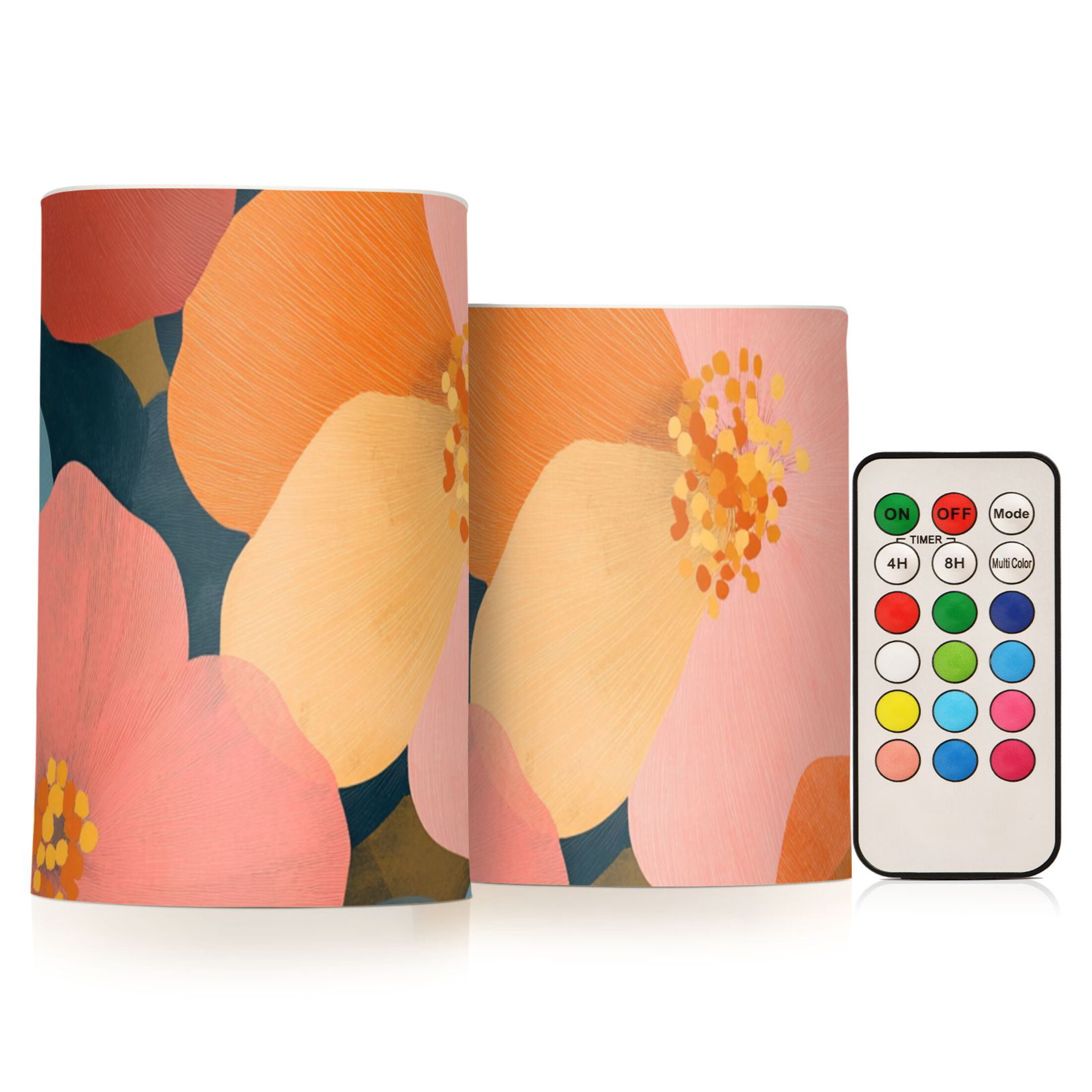 Bright Modern Flowers Flickering Flameless Candles Battery Operated ...