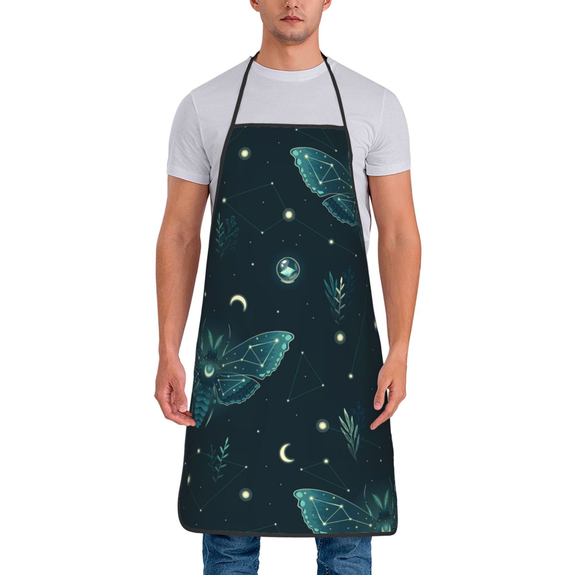 Bright Moth Butterflies Aprons for Women Men Waterproof Apron Kitchen ...