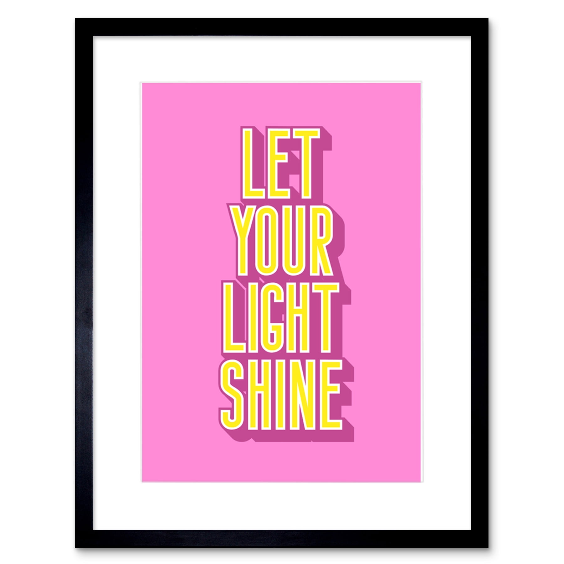Bright Motivation Let Your Light Shine Framed Wall Art Print - Walmart.com