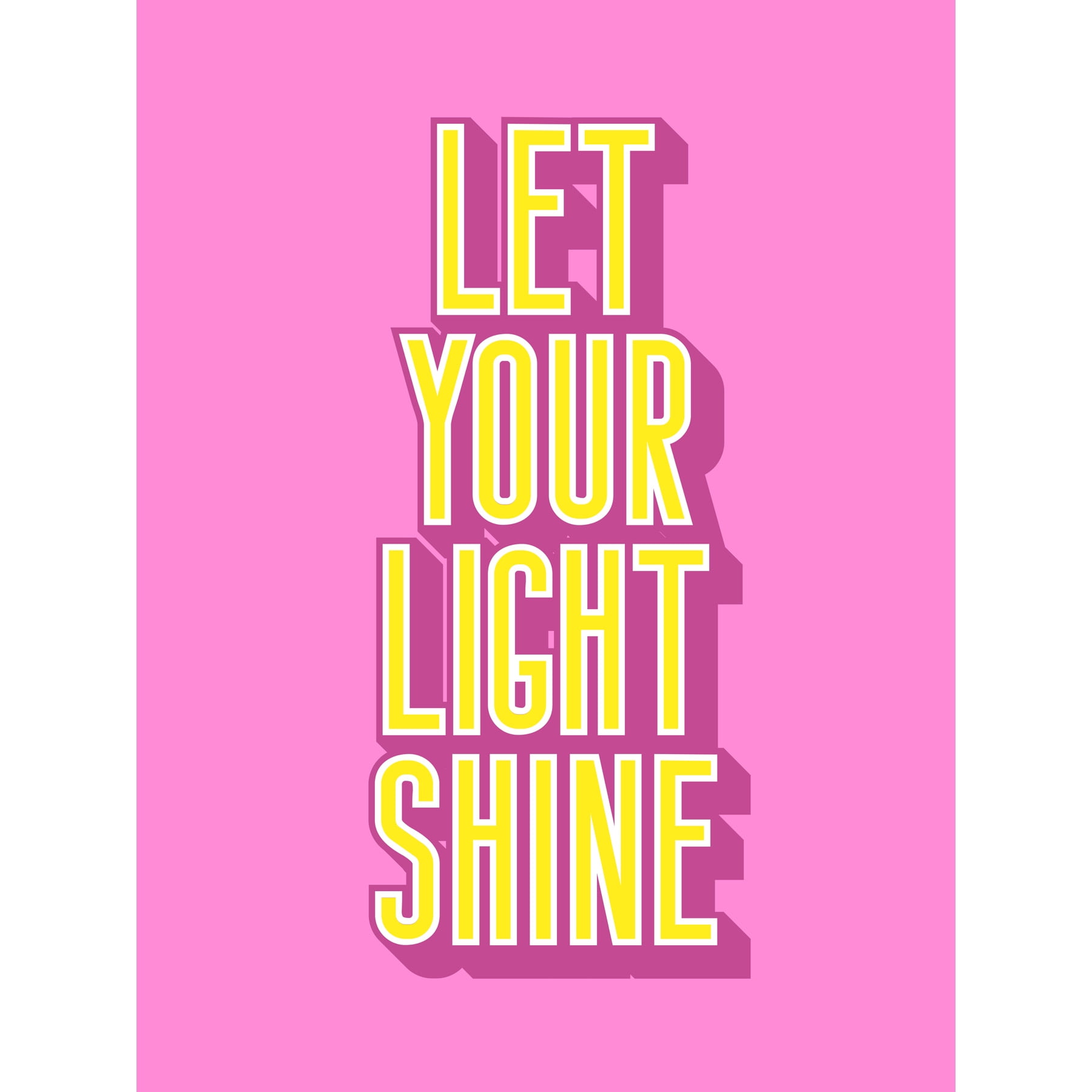 Bright Motivation Let Your Light Shine Large Wall Art Print - Walmart.com