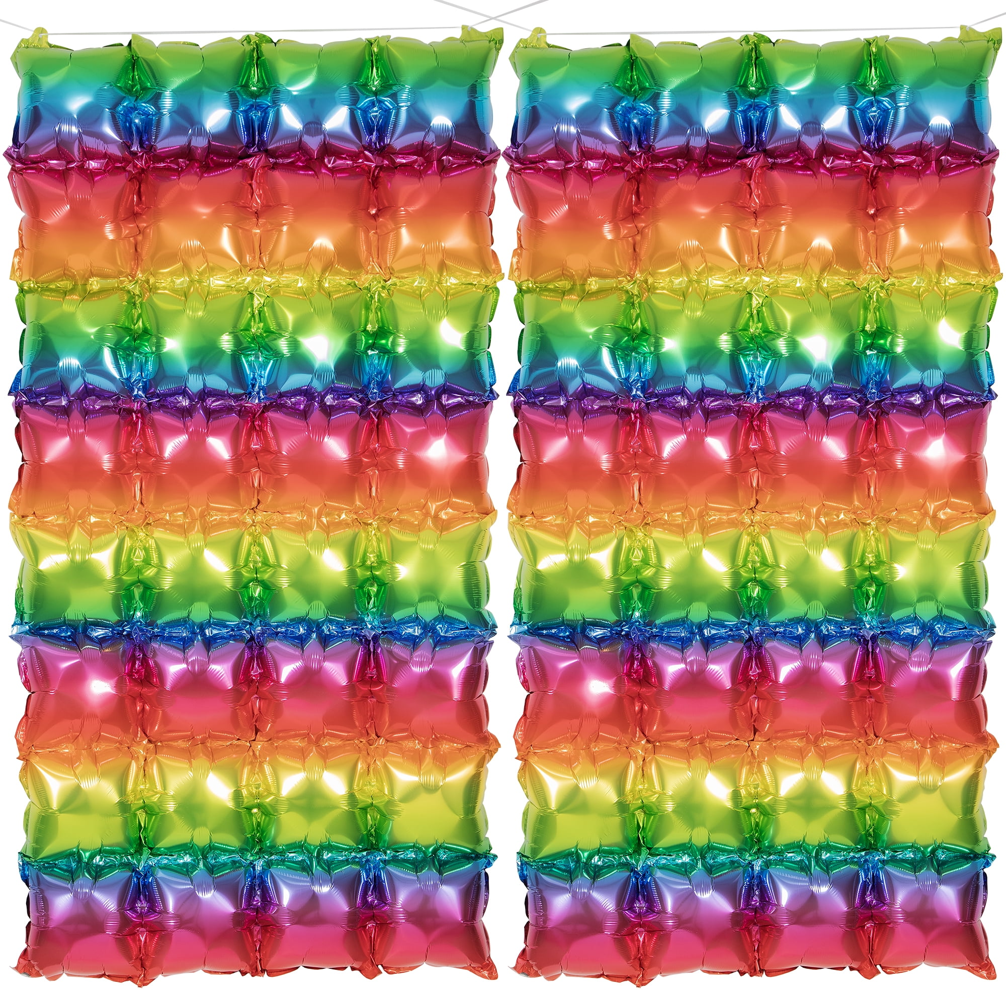 Multicolor Foil Air-Filled Balloon Backdrops, 27" x 55", 2 Count, by ...