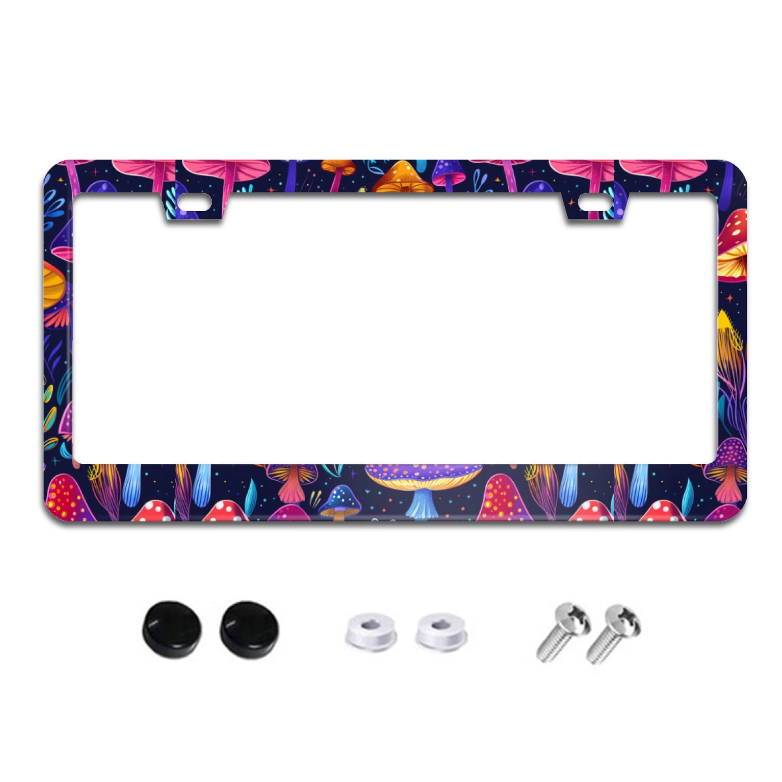 Bright Mushrooms License Plate Frames for Women Men Car Plate Holder ...