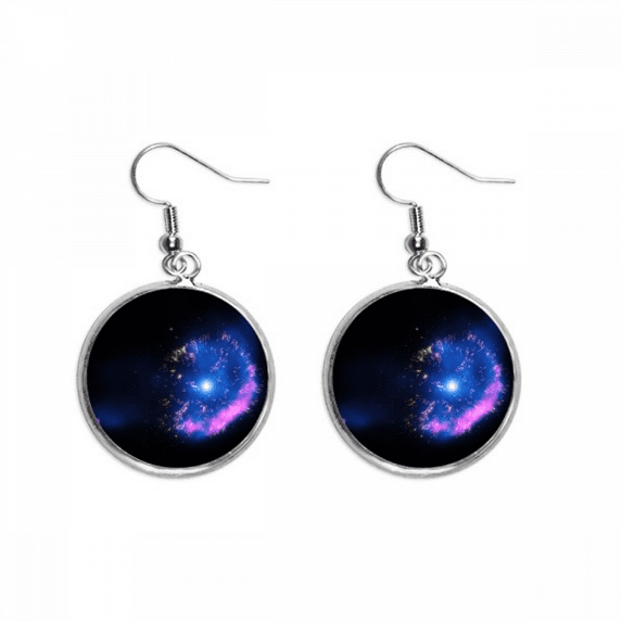 Bright Mystery Nebula Universe Space Ear Dangle Silver Drop Earring ...